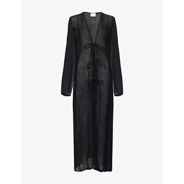 Le Kasha Dahmit Sheer Linen Maxi Dress