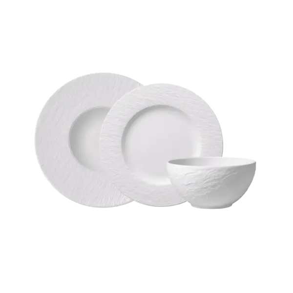 VILLEROY & BOCH Manufacture Rock Blanc 6 Piece Dinnerware Set For 2