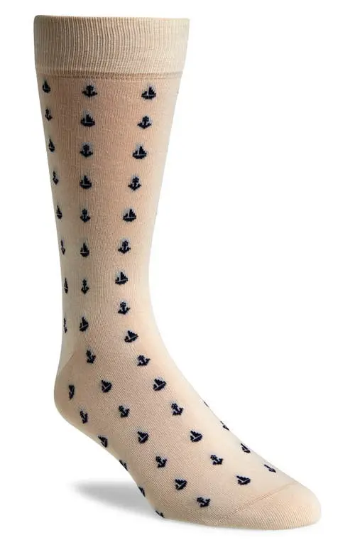 Nordstrom Nautical Patterned Socks - Ivory Pristine Mini Print