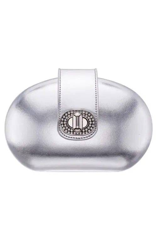 Nina Agatha Frame Clutch - Silver