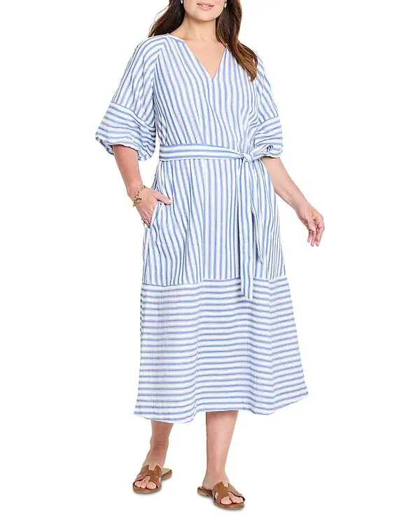 NIC+ZOE Striped Belted Dress