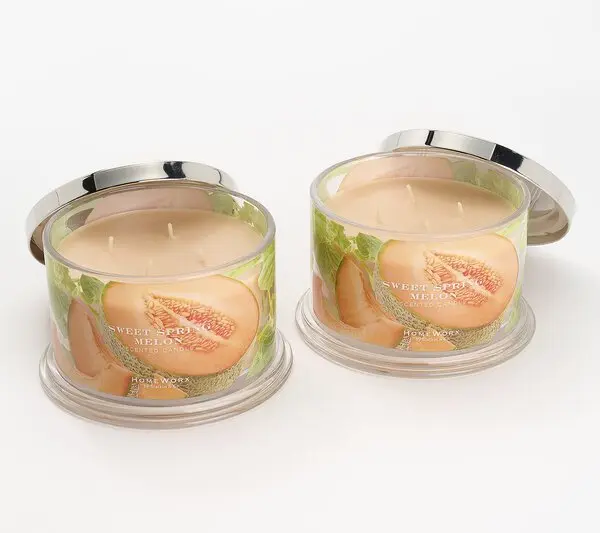 HOMEWORX BY SLATKIN + CO. As Is Homeworx Slatkin & Co. S/2 18ozcandles-melon