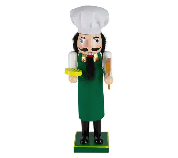 NORTHLIGHT 14' Wooden Christmas Nutcracker Pizz A Maker