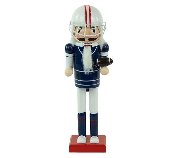 NORTHLIGHT 14' Wooden Christmas Nutcracker Foot Ball Player
