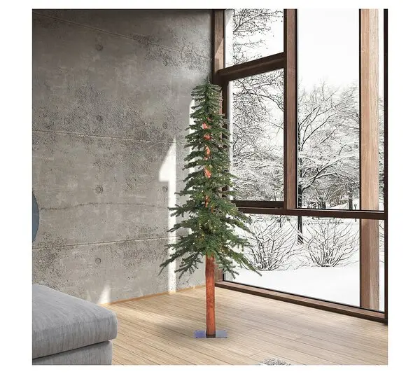 VICKERMAN 8' X 50 Natural Alpine Artificial Pre-lit Tree