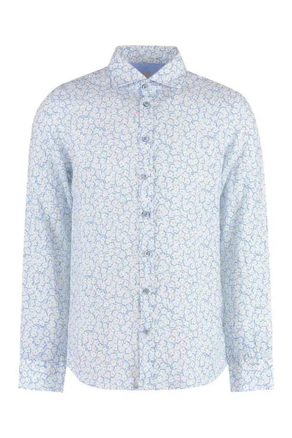 BASTONCINO Printed Cotton Shirt - Blue