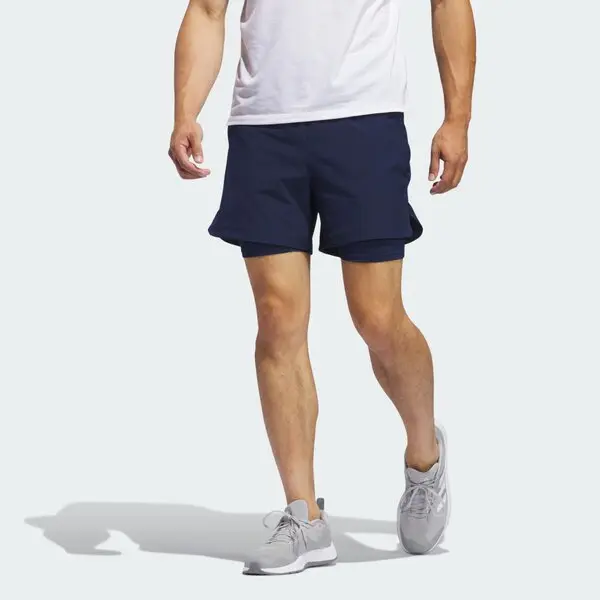 Adidas Axis 2-in-1 Woven Training Shorts - Team Navy Blue 2