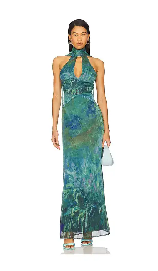 slim fit dress slacks 1931 Rotogravure Claude Monet Dame Robe Verte Green Dress Impressionis –  Period Paper Historic Art LLC main image 1