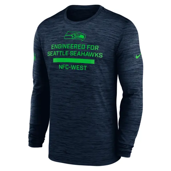 Nike Seattle Seahawks Sideline Team Issue Velocity Dri-fit Nfl Long-sleeve T-shirt - Blue