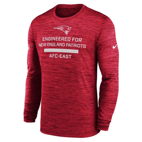 Nike New England Patriots Sideline Team Issue Velocity Dri-fit Nfl Long-sleeve T-shirt - Red