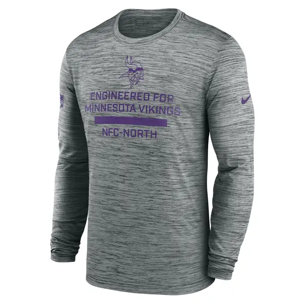 Nike Minnesota Vikings Sideline Team Issue Velocity Dri-fit Nfl Long-sleeve T-shirt - Grey