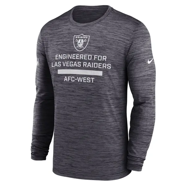 Nike Las Vegas Raiders Sideline Team Issue Velocity Dri-fit Nfl Long-sleeve T-shirt - Black