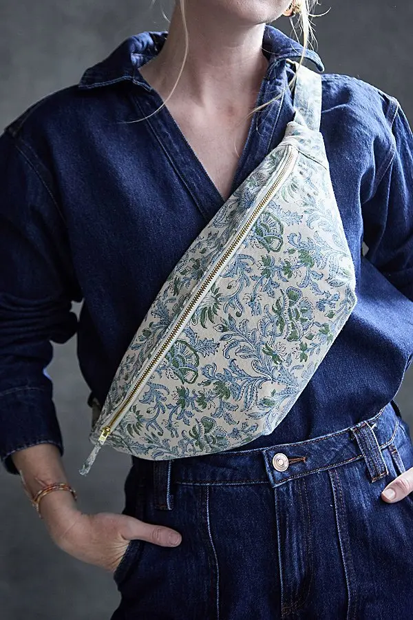 ANCHAL Block Print Floral Sling Crossbody Bag