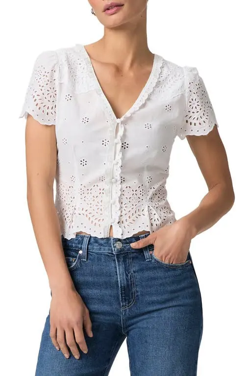 Paige Quinta Broderie Anglaise Top - White