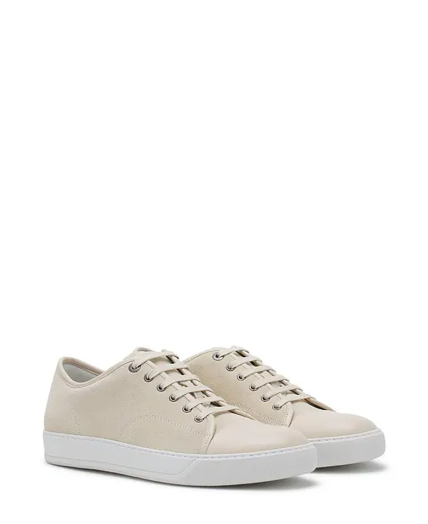 LANVIN Dbb1 Leather And Suede Sneakers - Vanilla
