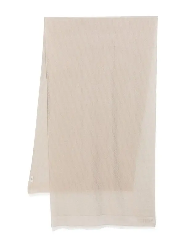 Fendi Ff Cashmere And Silk Stole - Dove Grey