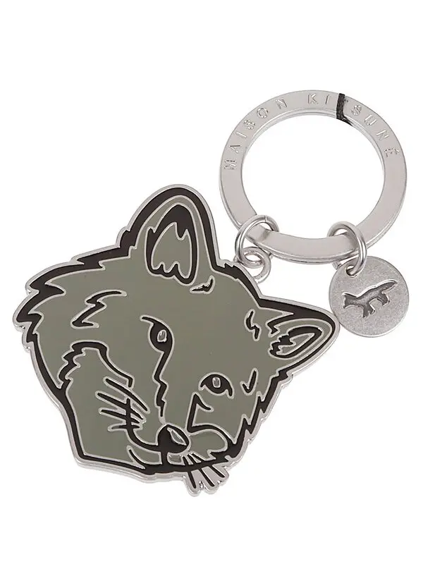 Maison Kitsuné Bold Fox Head Keyring - Green