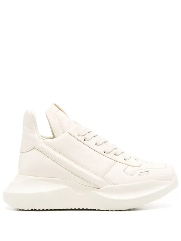 Rick Owens Geth Runner Leather Sneakers - White