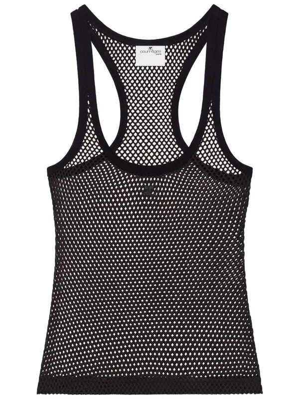 COURREGES Cotton Tank Top - Black