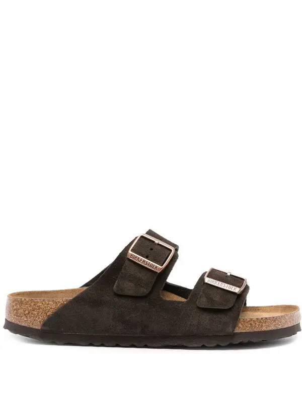 BIRKENSTOCK Arizona Suede Leather Sandals - Brown