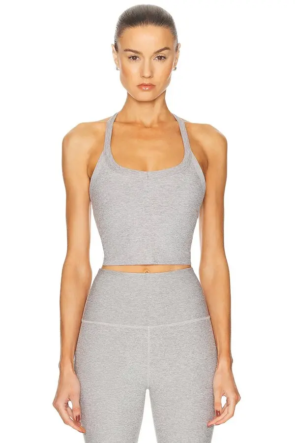 Beyond Yoga Spacedye On The Up Cropped Tank Top - Silver Mist
