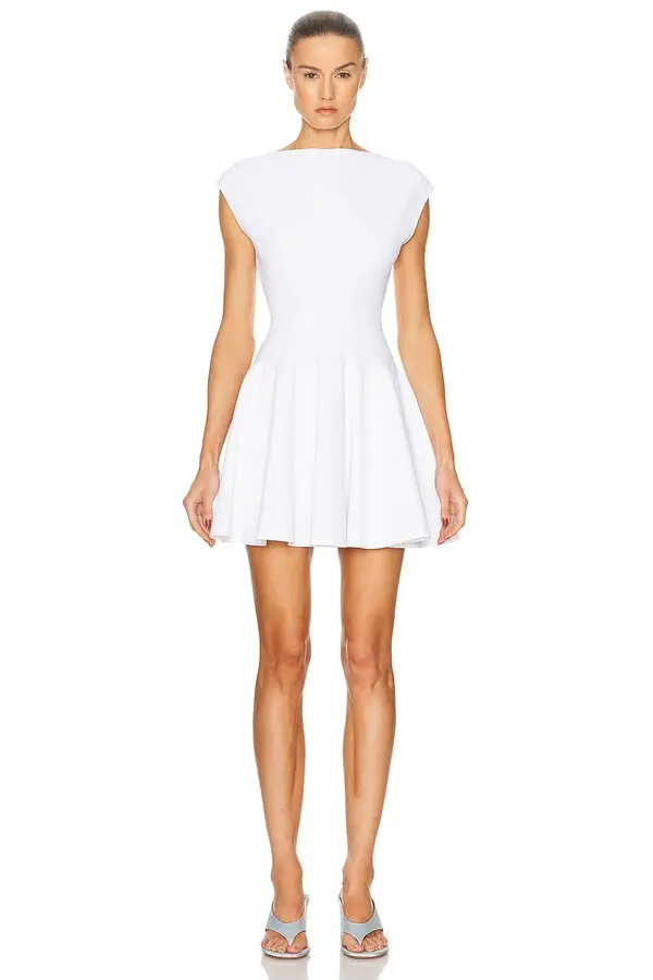 Alaïa Skater Dress - Blanc