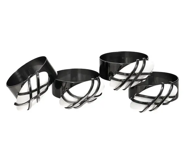 GODINGER Pebble Napkin Ring Set