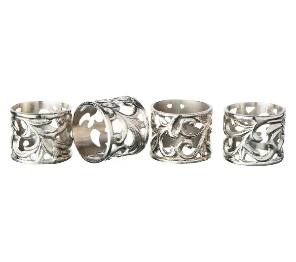 GODINGER 20th Century Silver Baroque Napkin Ring Set