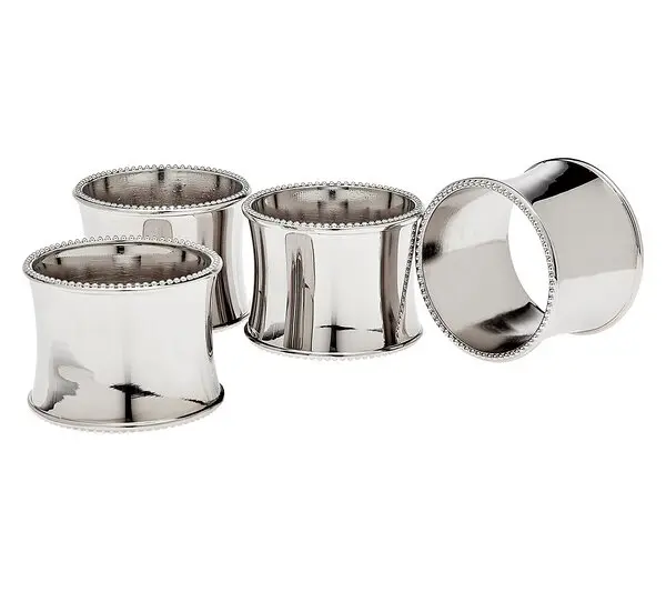 GODINGER Round Beaded Napkin Ring Set
