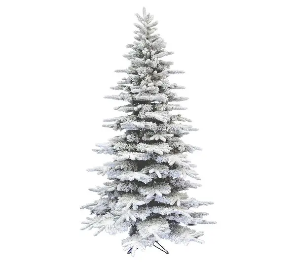 FRASER HILL FARM 12-ft. Flocked Pine Valley Chr Istmas Tree
