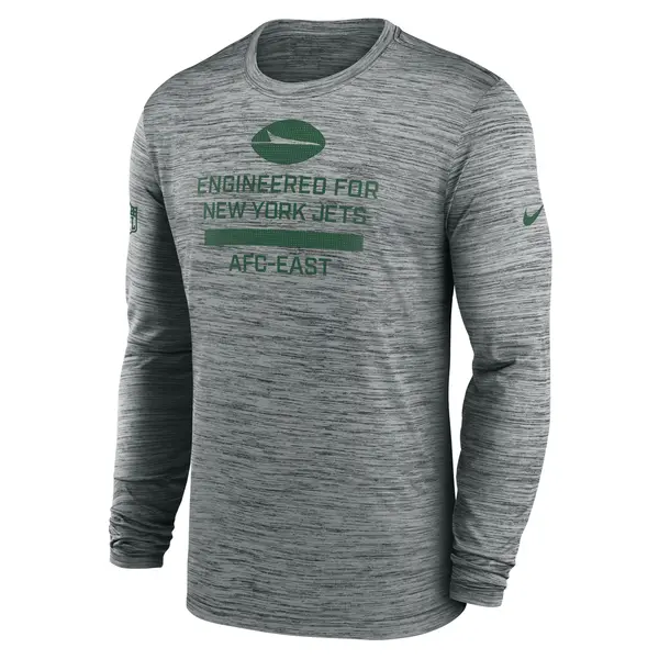 Nike New York Jets Sideline Team Issue Velocity Dri-fit Nfl Long-sleeve T-shirt - Grey