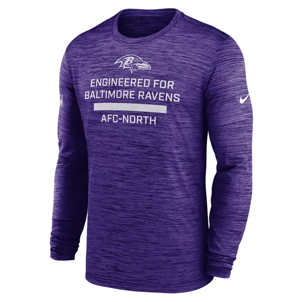 Nike Baltimore Ravens Sideline Team Issue Velocity Dri-fit Nfl Long-sleeve T-shirt - Purple