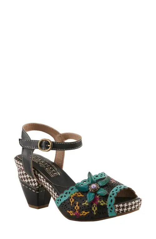 SPRING STEP SHOES Miabella Ankle Strap Sandal - Black Multi