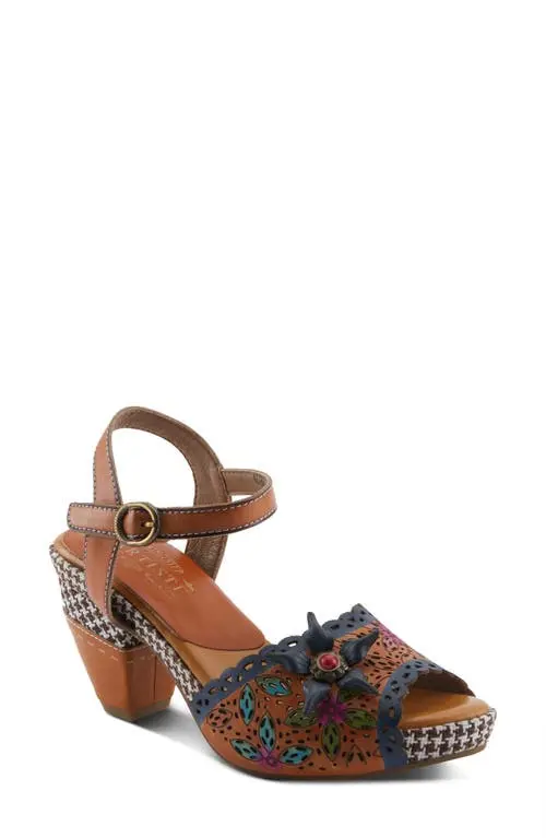 SPRING STEP SHOES Miabella Ankle Strap Sandal - Camel Multi