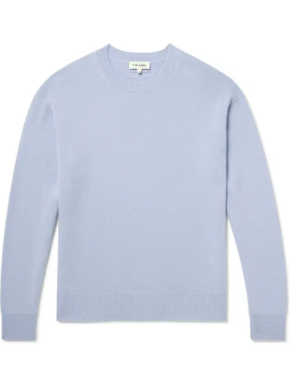 FRAME Cashmere Fine Knit Sweater - Blue