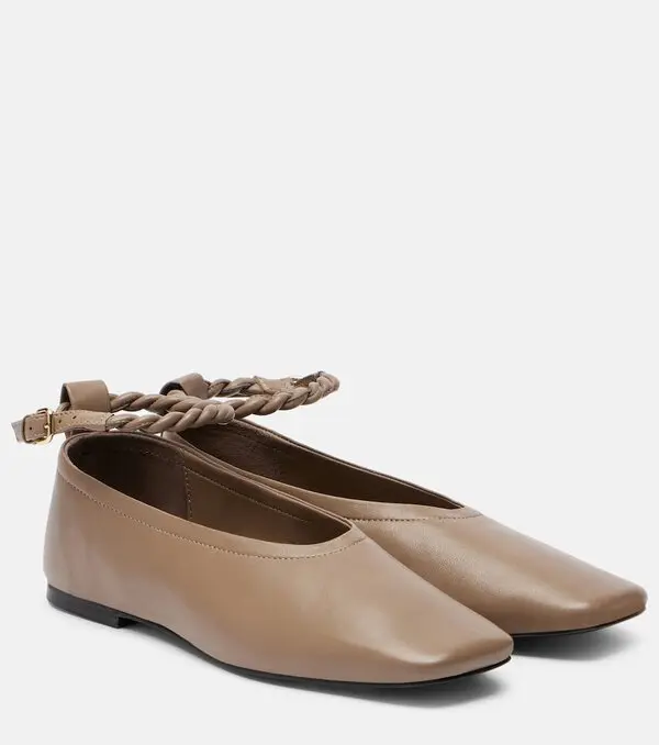 A.emery Steele Leather Ballet Flats - Brown