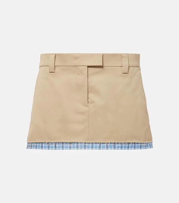Miu Miu Cotton Miniskirt - Beige