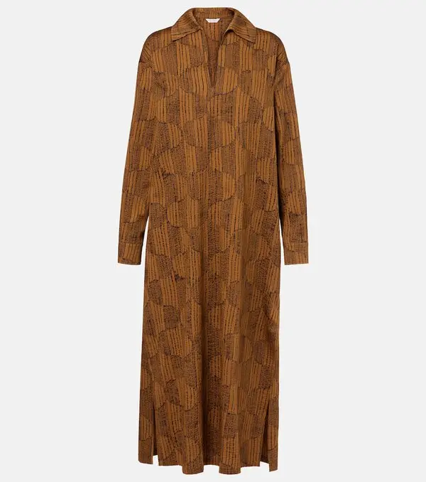 Max Mara Edwige Cotton Maxi Dress - Brown
