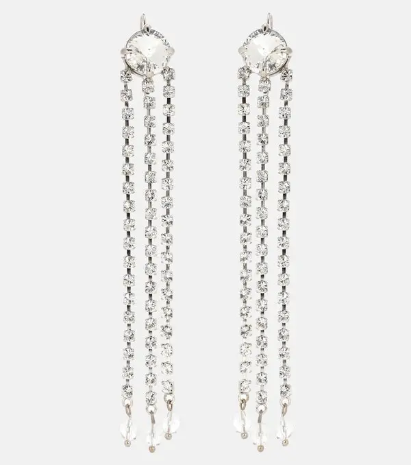 Miu Miu Crystal-embellished Dangle Earrings - Silver
