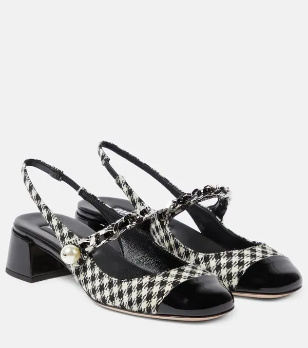 Miu Miu Gingham Slingback Pumps