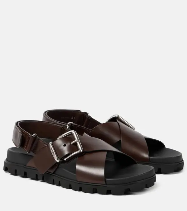 Miu Miu Leather Sandals