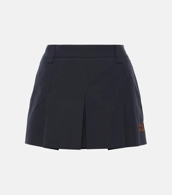 Miu Miu Pleated Cotton-blend Miniskirt