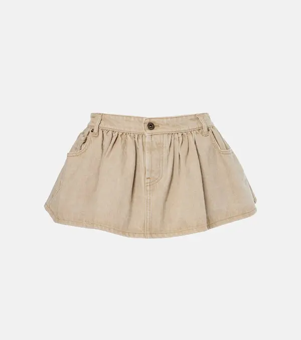 Miu Miu Ruffled Denim Miniskirt