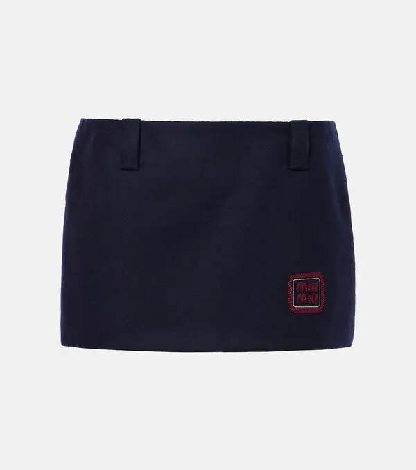 Miu Miu Velour Wool And Cashmere Miniskirt