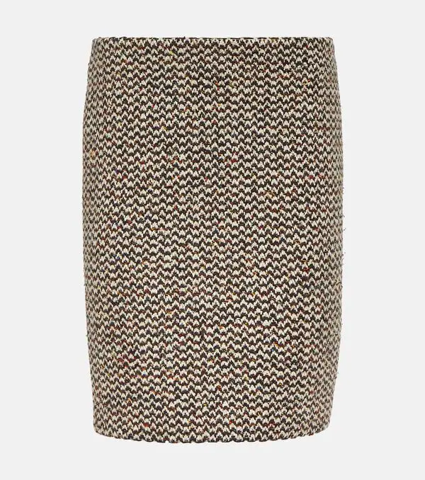 Miu Miu Wool And Silk-blend Bouclé Pencil Skirt