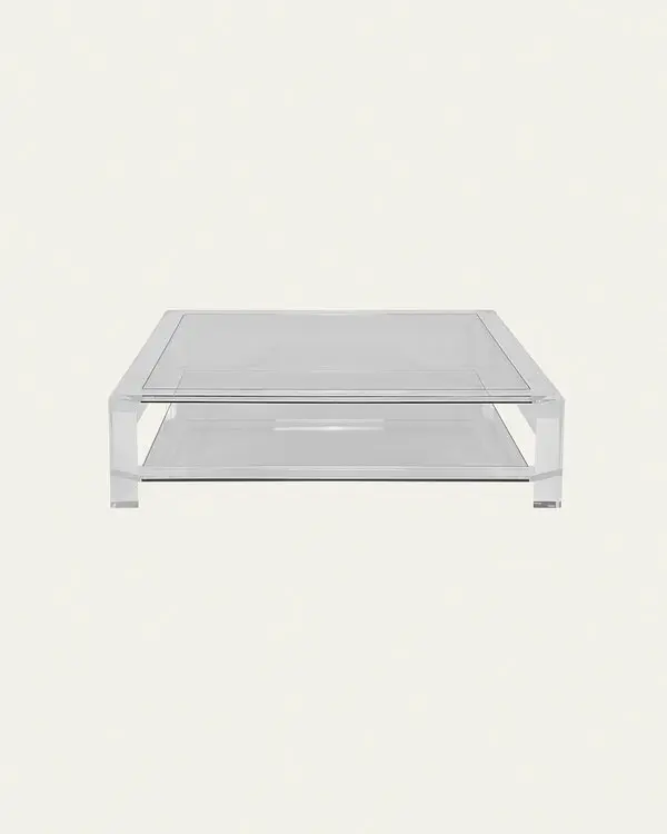 INTERLUDE HOME Surrey Acrylic Square Cocktail Table, Large