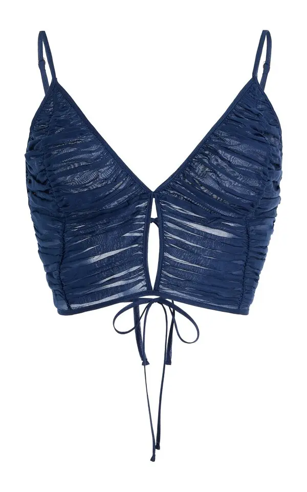 MORE NOIR South Cotton-silk Voile Top