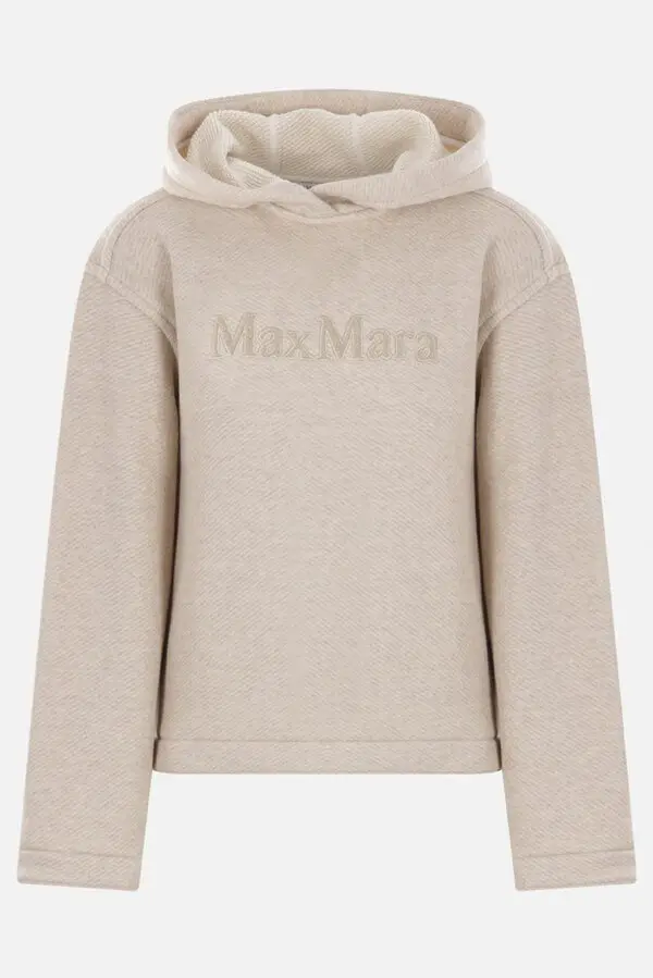 Max Mara Cotton-blend Jersey Hoodie - Beige