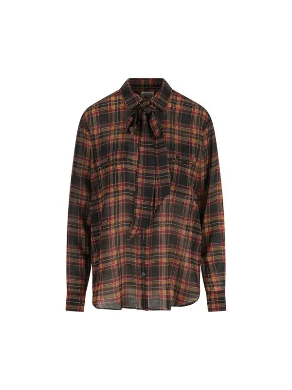 Saint Laurent Lavallière Cassandre Tartan Shirt - Cassandras Checks