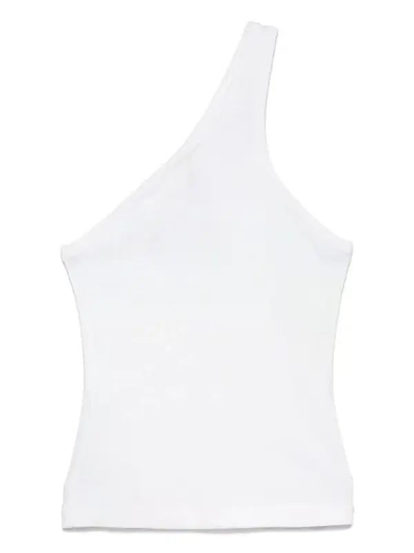 AGOLDE One-shoulder Ribbed Knit Top - White